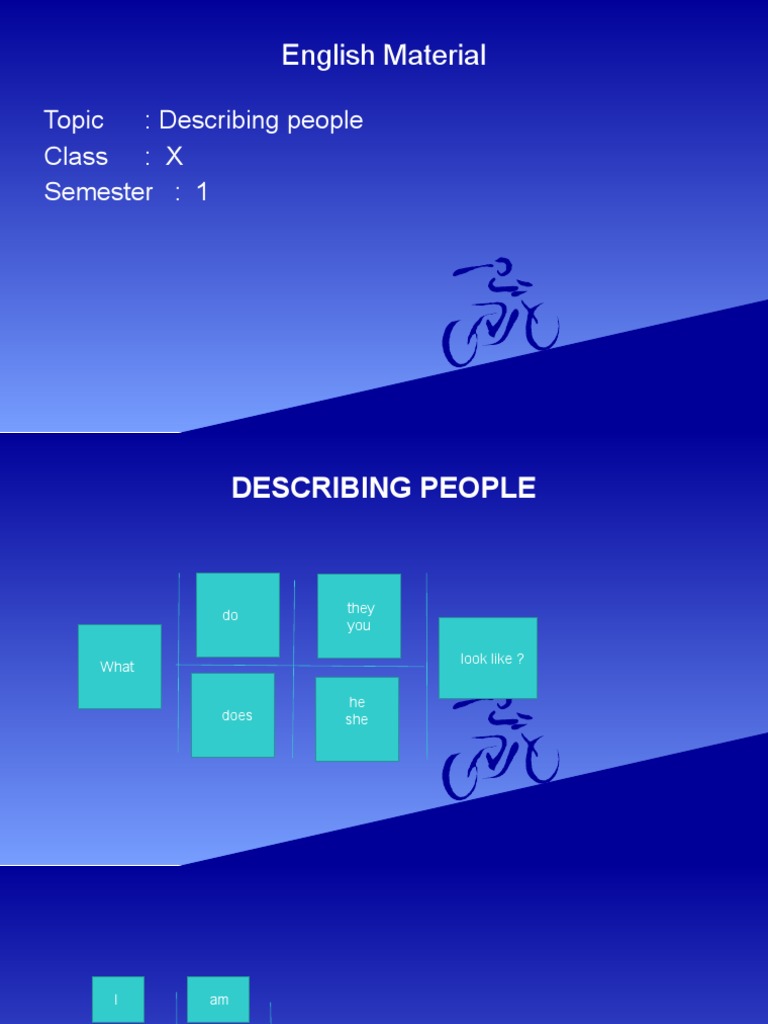 Class X English - Describing People | PDF