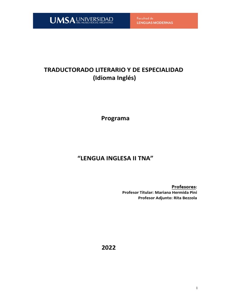 Lengua Inglesa II | PDF