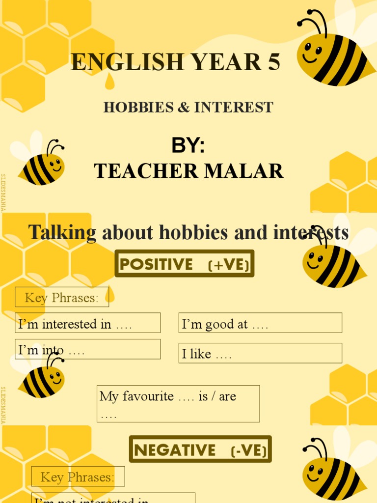 Year 5 Hobbies & Interests Guide | PDF