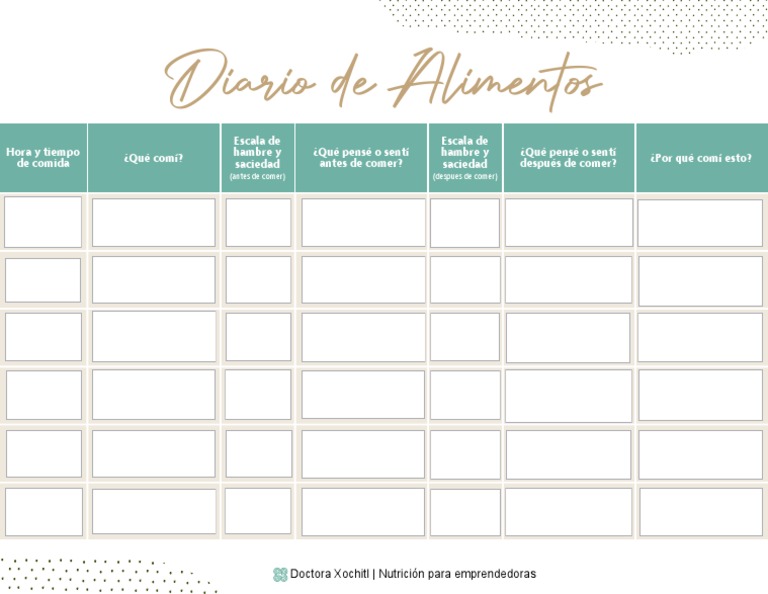 Diario de Alimentos Editable | PDF | Salud y bienestar