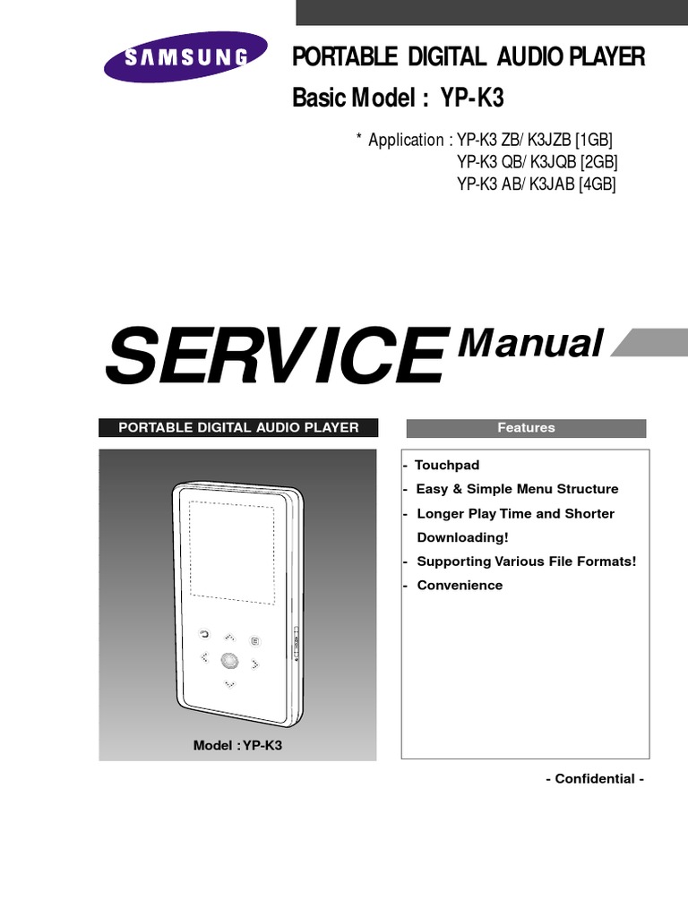 Samsung Yp-K3 | PDF | Mp3 | Data Compression