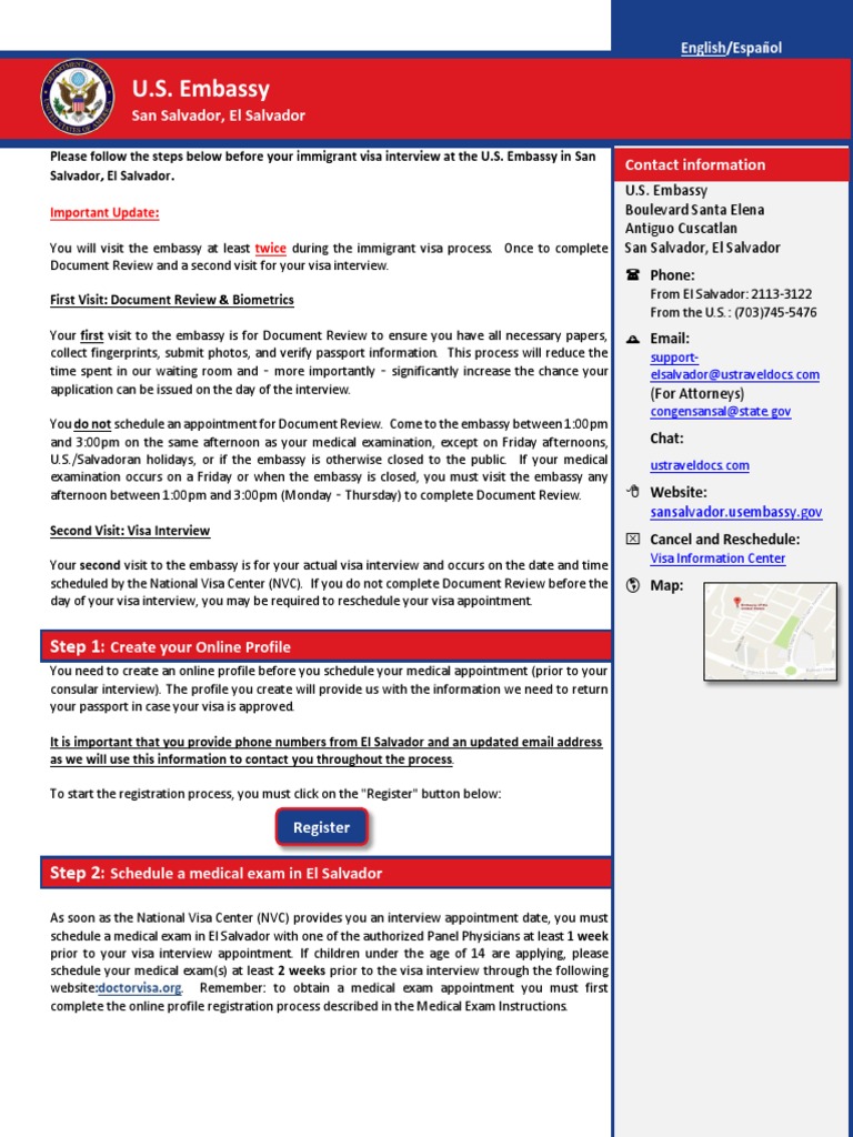 Embassy Instructions Sns - San Salvador - El Salvador - Eng - Span ...