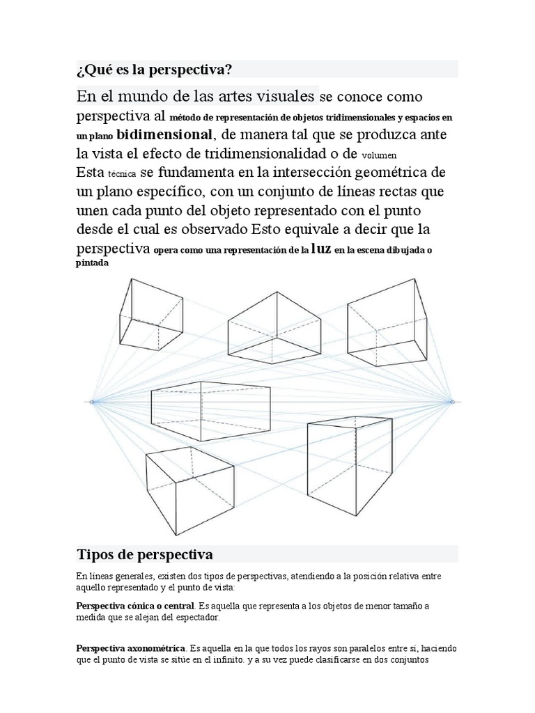 Qué Es La Perspectiva | PDF | Perspectiva (Gráfica) | Geometría