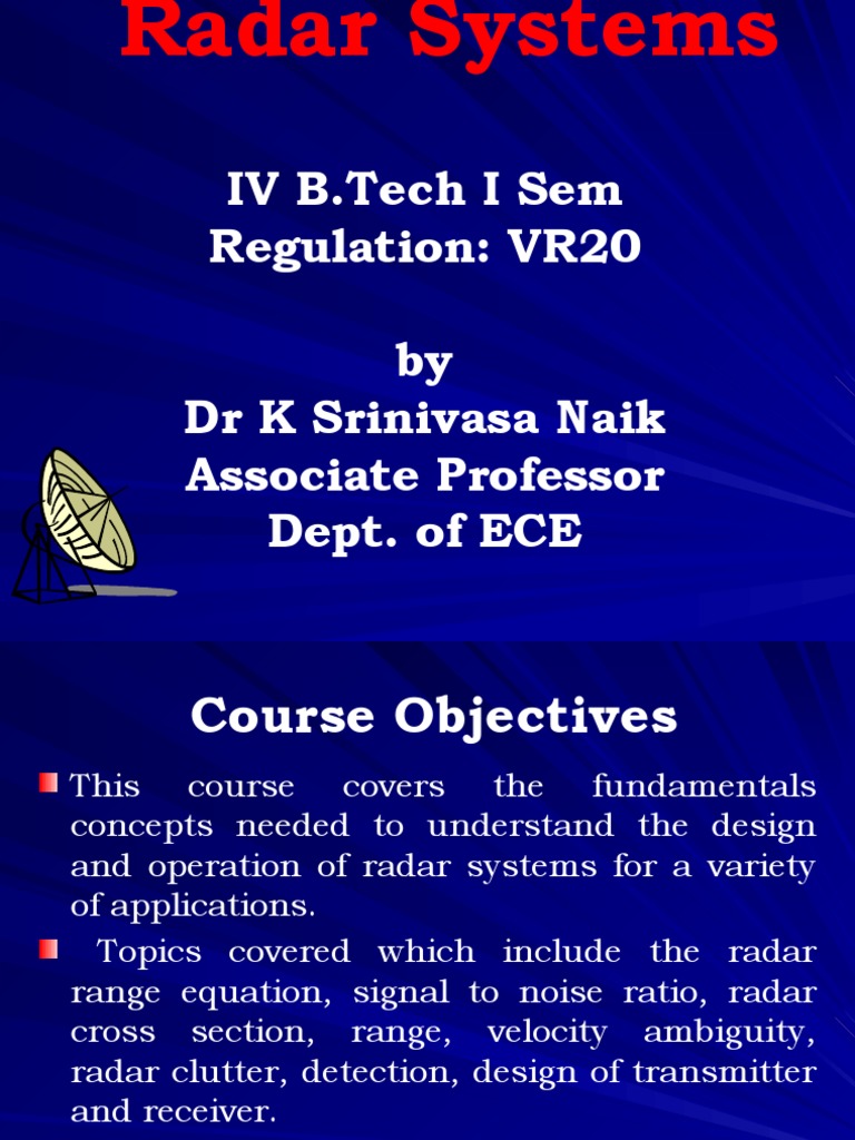 Radar Signal Detection and Range Ambiguity | PDF | Radar | Signal To ...