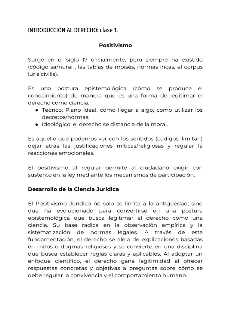 Introducción Al Derecho Clase 1 Pdf