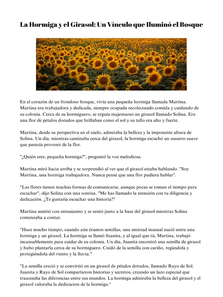 La Hormiga y El Girasol | PDF