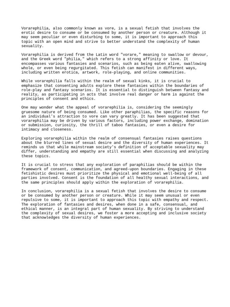 Lol Vore Text | PDF | Sexual Fetishism | Consent