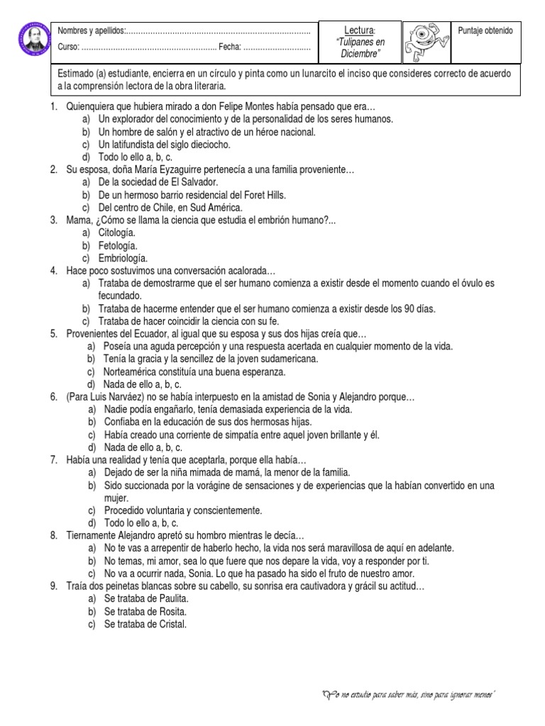Eval. Tulipanes en Diciembre | PDF | Aborto | Reproducción humana