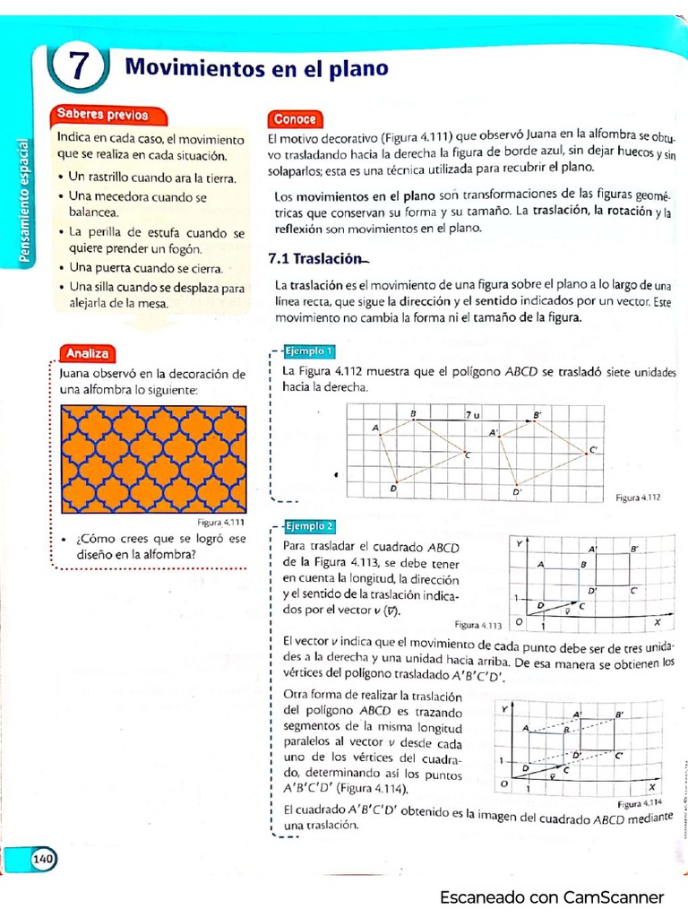 Movimientos en El Plano y Homotecia 2-7° | PDF