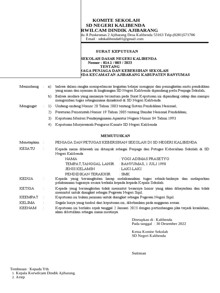 Contoh Sk Komite Pdf