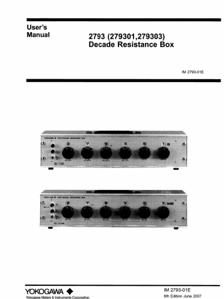 Yokogawa 2793 Decade Specifications | PDF