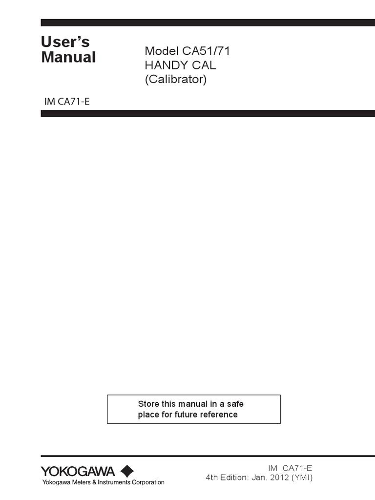 Yokogawa CA71 Handy Cal | PDF