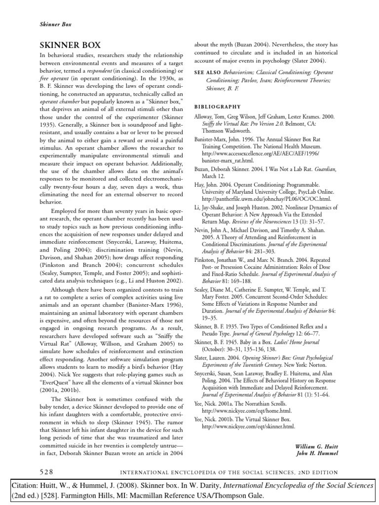 Understanding the Skinner Box | PDF | Cognition | Psychological Concepts