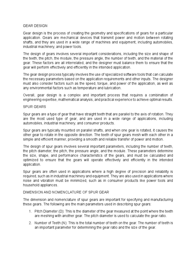 Gear Design Pdf Gear Applied And Interdisciplinary Physics