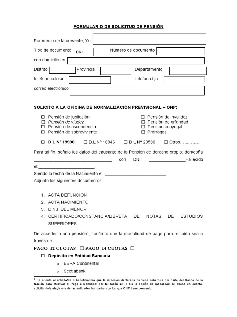 Formulario de Solicitud de Pension de Orfandad Por Estudios | PDF | Pensión