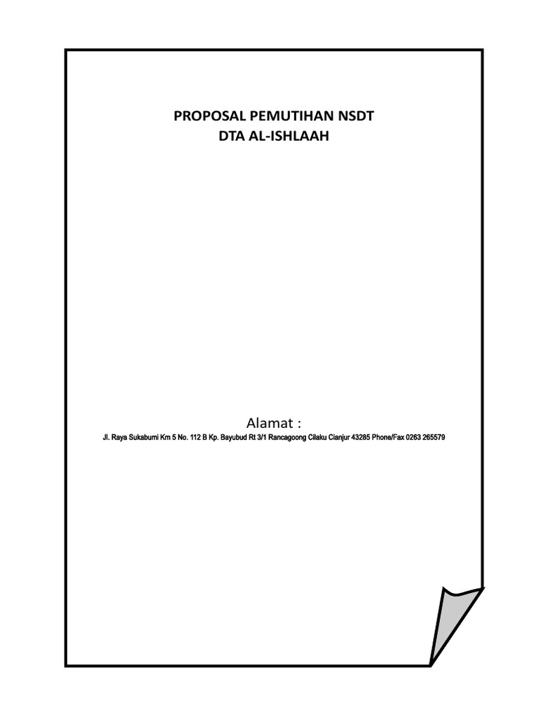 Proposal Pengajuan Pemutihan NSDT | PDF