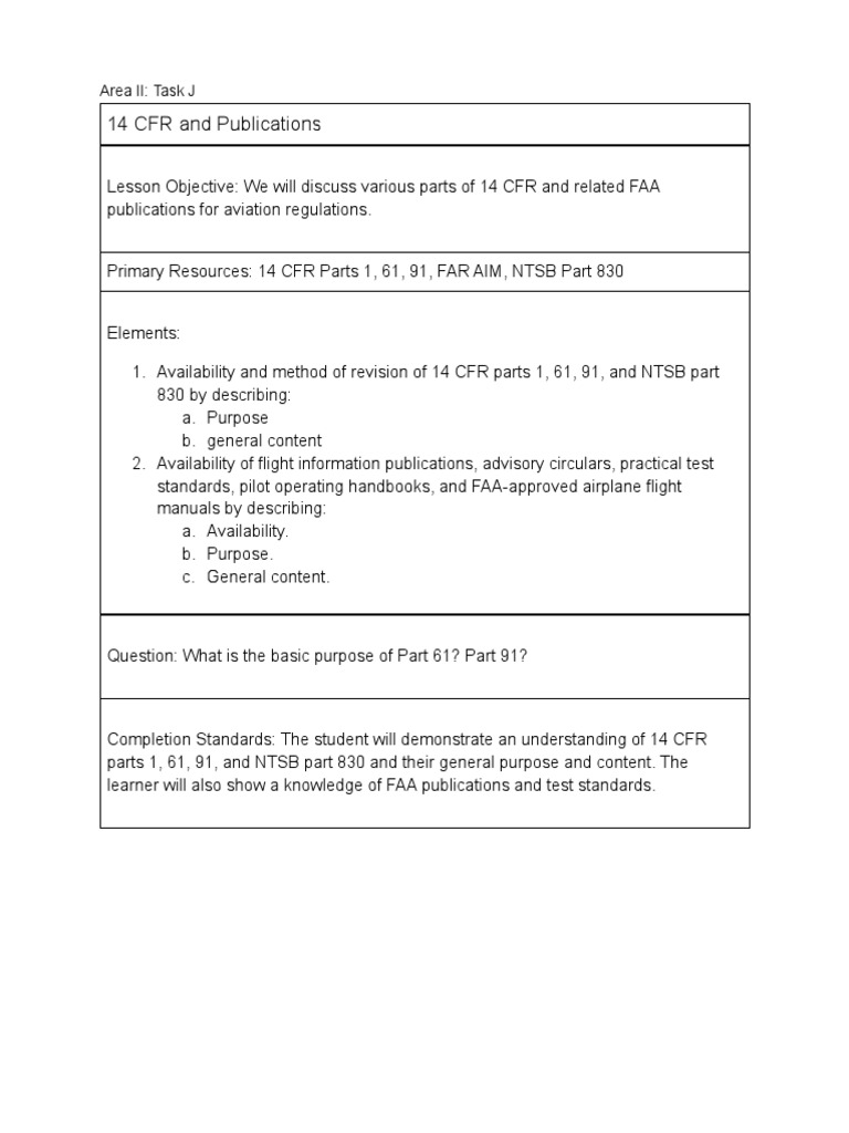 14 CFR and Publications | PDF