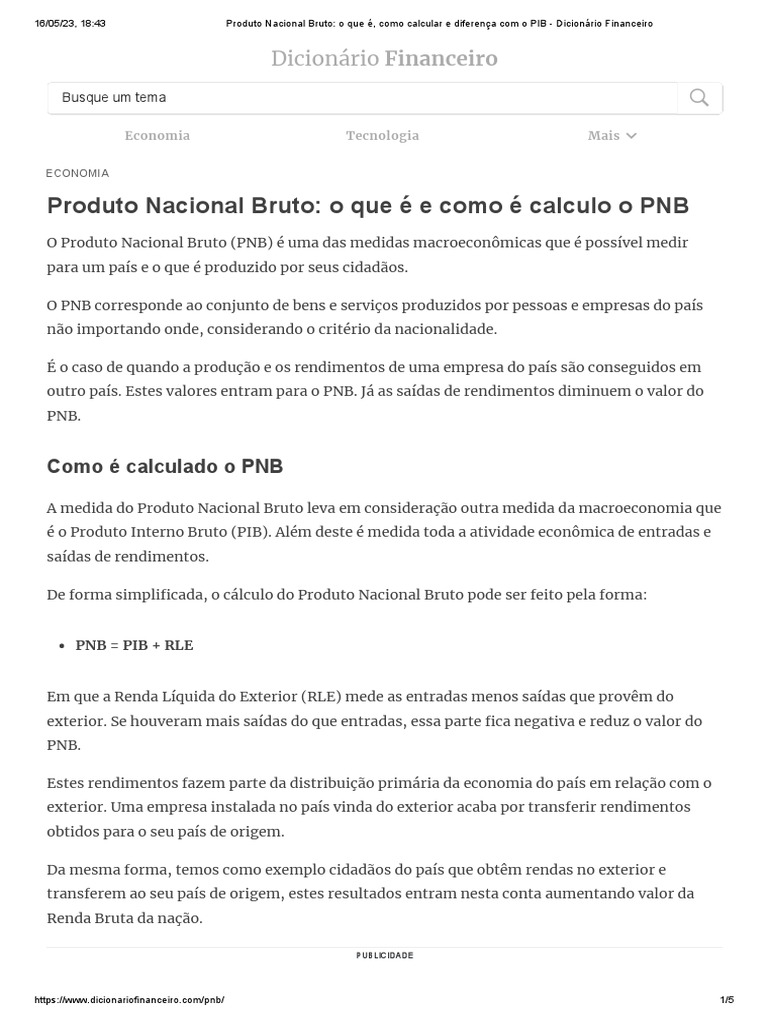 Produto Nacional Bruto - o Que É, Como Calcular e Diferença Com o PIB ...