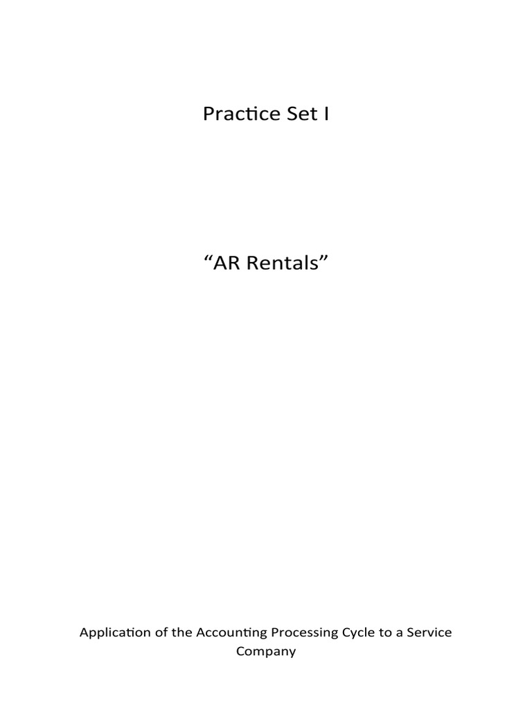 Practice Set I Acctg | PDF | Debits And Credits | Expense