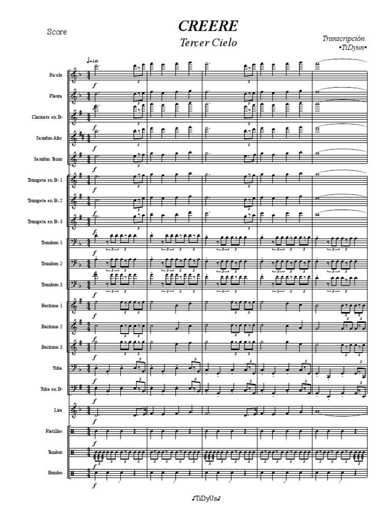 Tercer Cielo - Creere SCORE | PDF