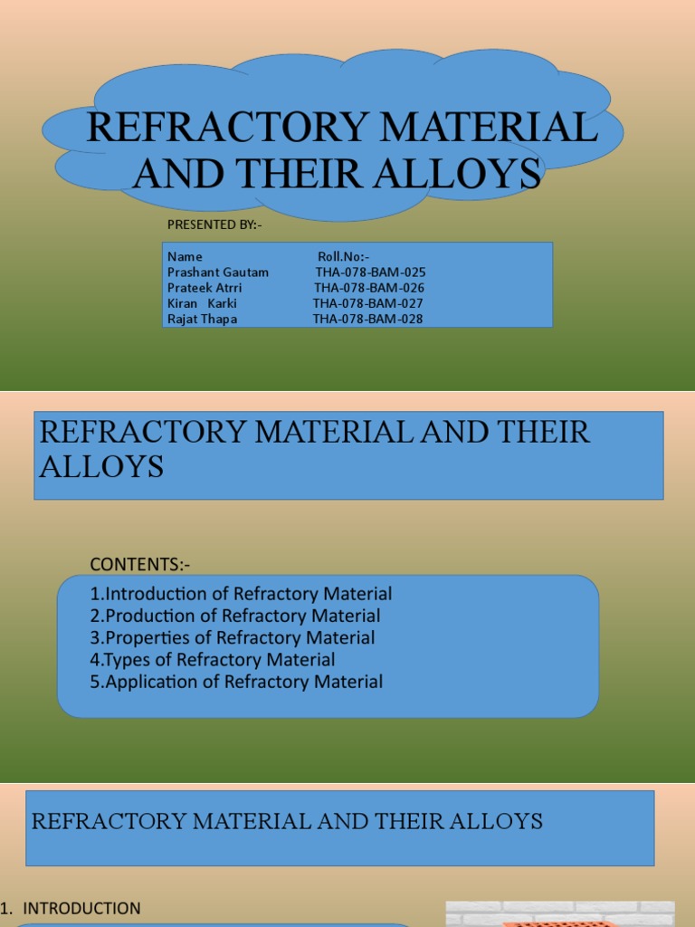 Types and Properties of Refractory Materials | PDF