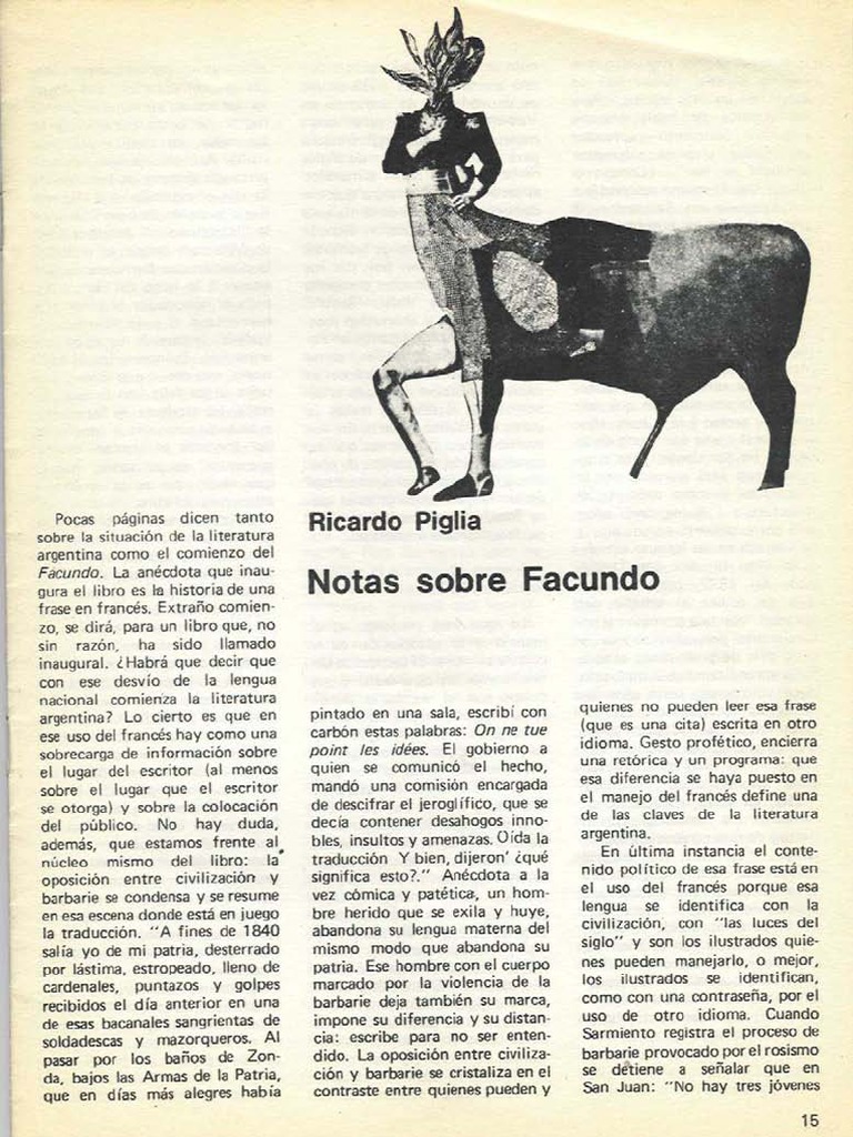 Piglia - Notas Sobre Facundo | PDF