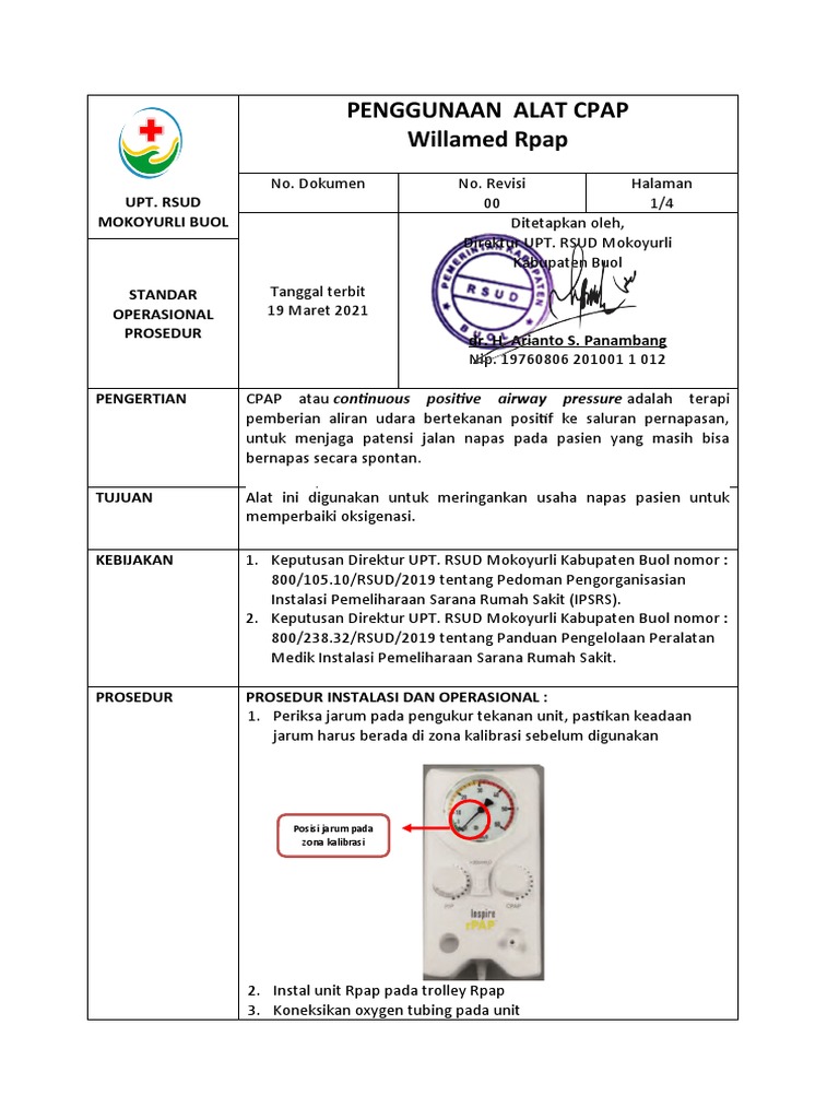 SPO Pengoperasian CPAP | PDF | Self-Improvement | Science & Mathematics