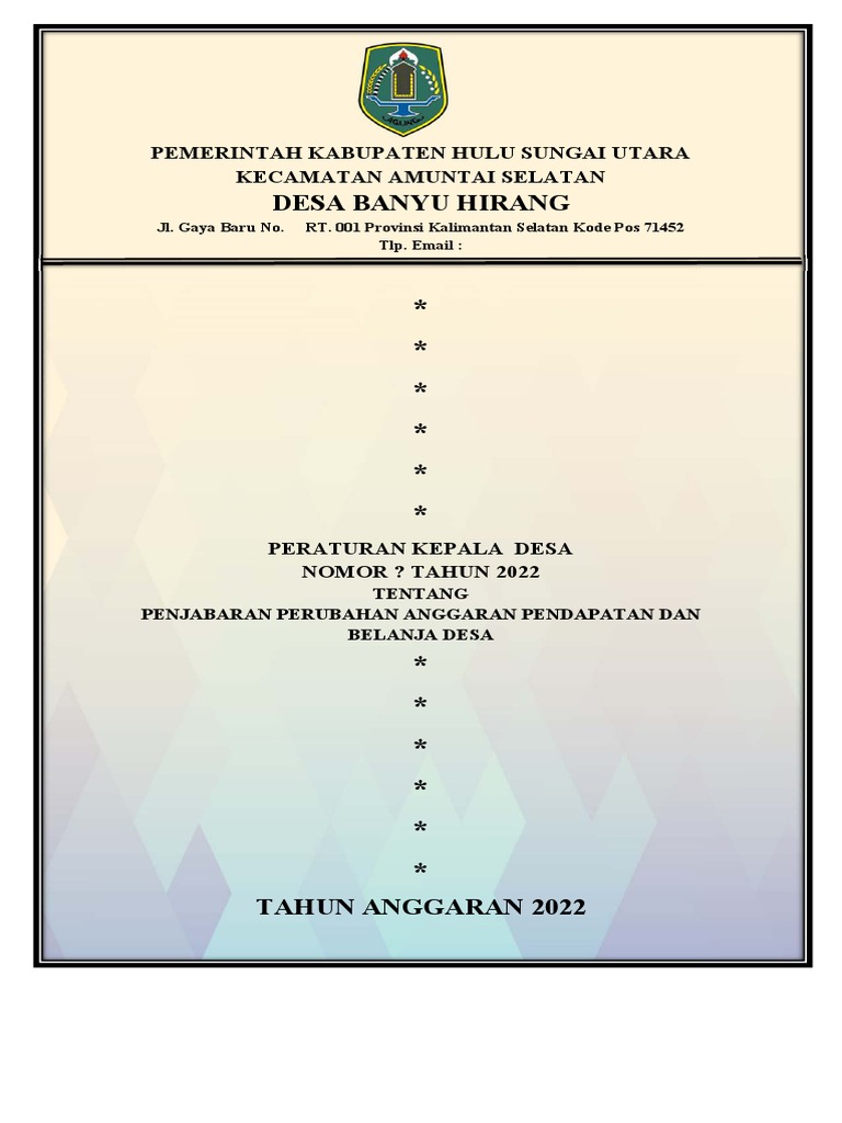 Contoh Cover Perkades | PDF