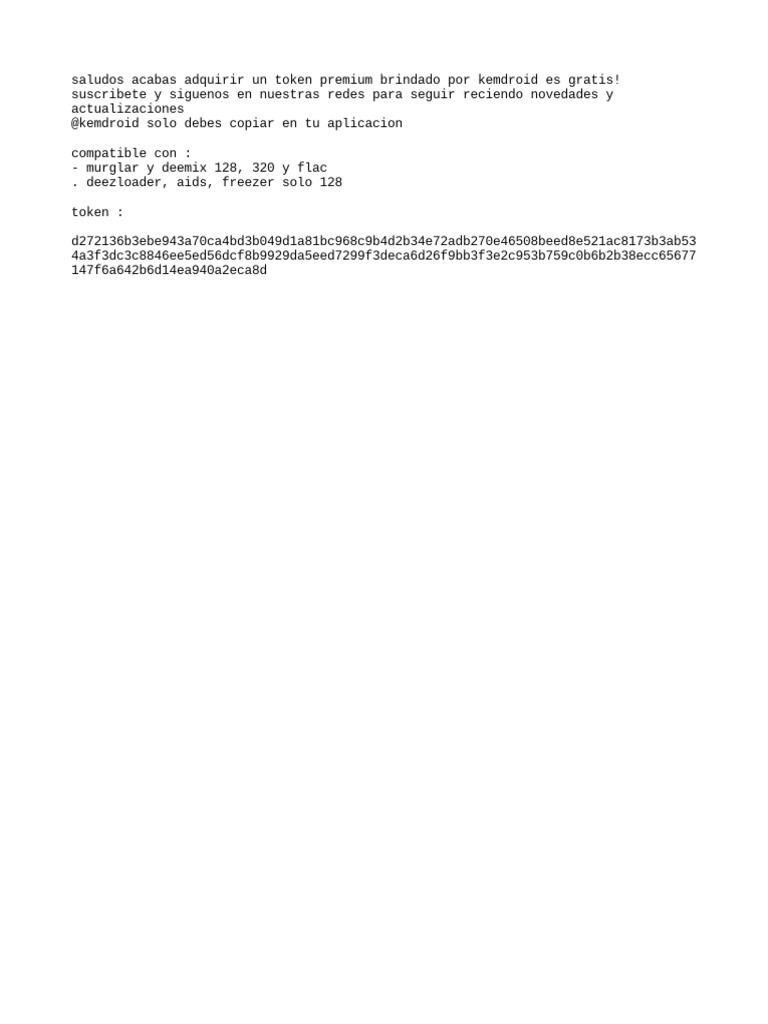 Token Premium para Murglar y Deemix | PDF