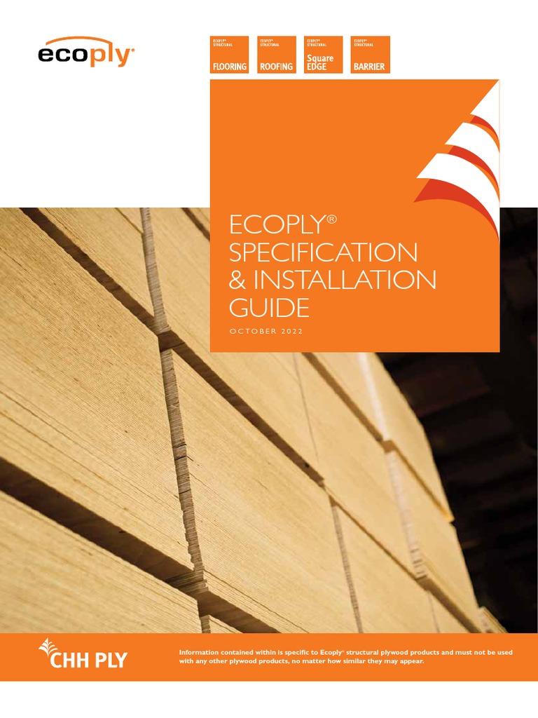 Ecoply Specification Installation Guide Current | PDF | Plywood | Civil ...