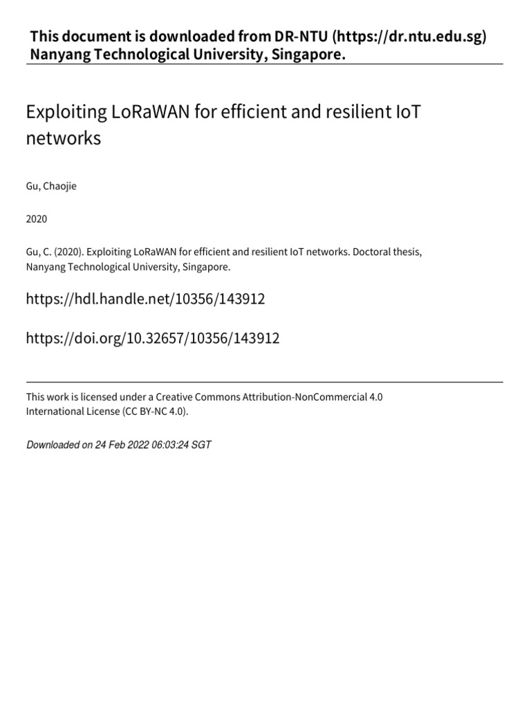 Exploiting LoRaWAN For Efficient and Resilient IoT Network | Download Free PDF | Computer ...