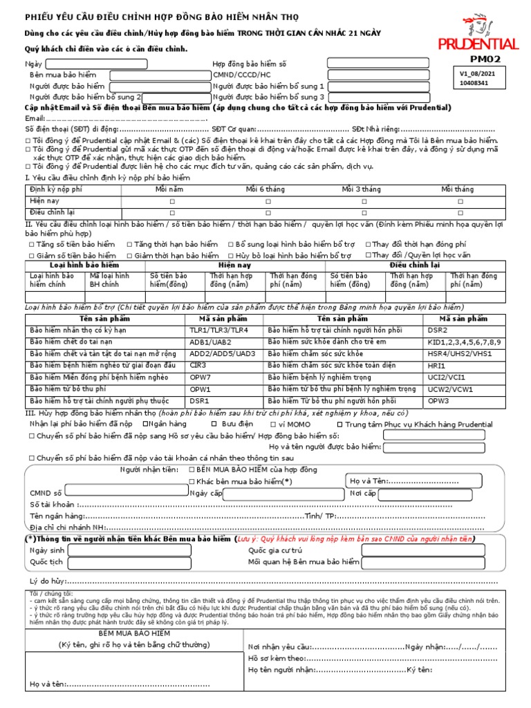 PM02 - Cfi - Điều Chỉnh, Huỷ Hợp Đồng Trong 21 Ngày | PDF