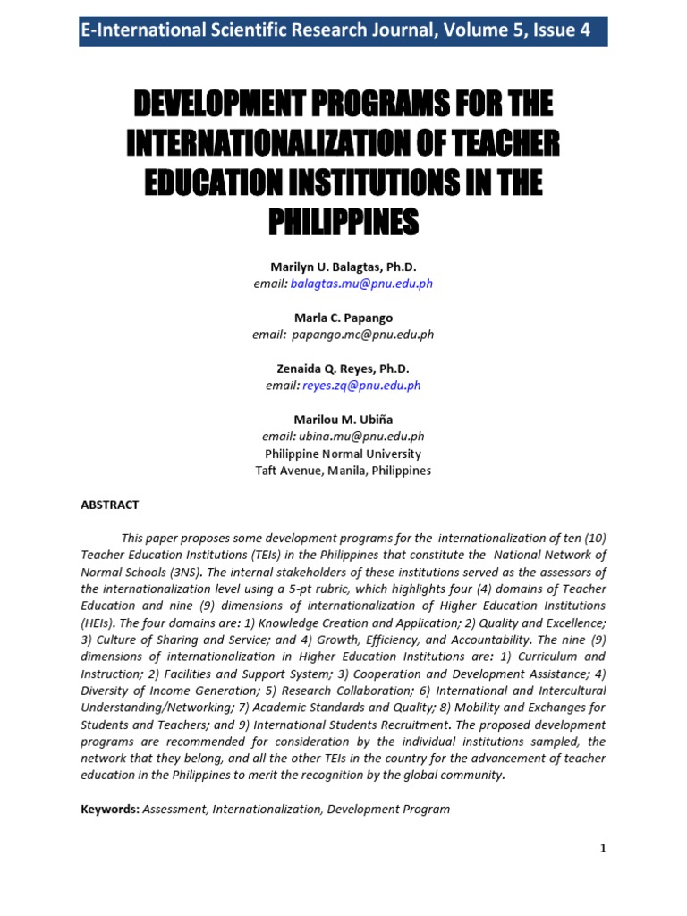 (E-IsRJC) Internationalization Publication -Balagtas Et 1389758522 | PDF | Distance Education ...