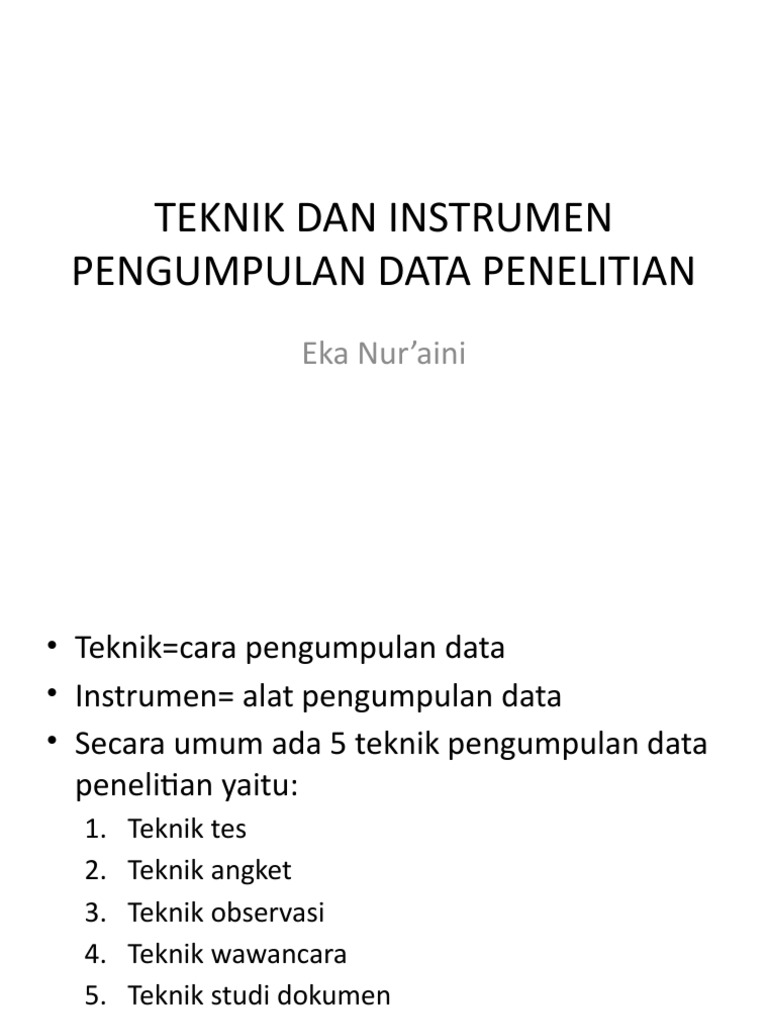 Teknik Dan Instrumen Pengumpulan Data Penelitian-1 | PDF