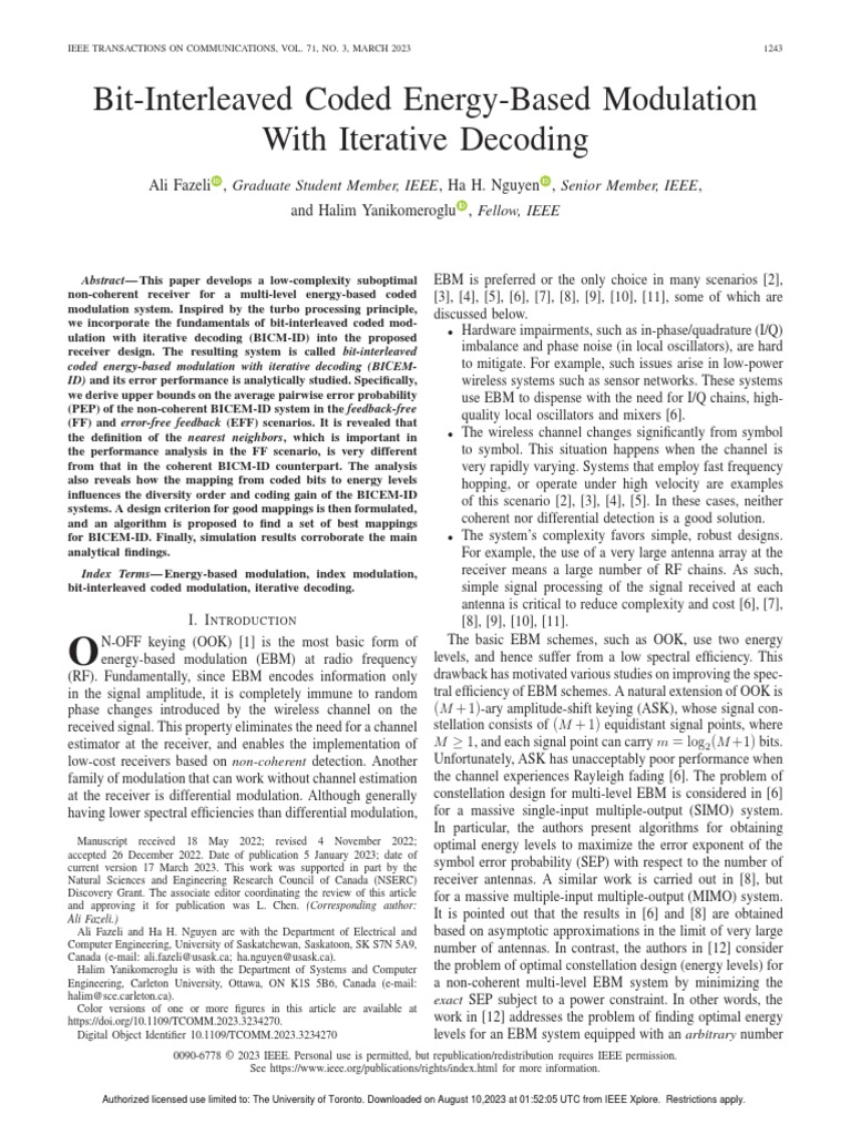 Bit Interleaved Coded Energy Based Modulation With Iterative Decoding Pdf 7554