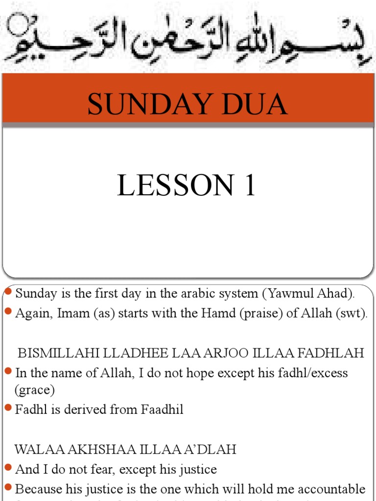 Sunday Dua | PDF | Monotheism | Monotheistic Religions