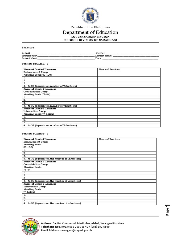 NLC Template | PDF | Human Development | Childhood