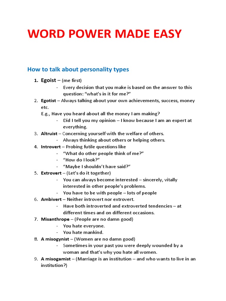 Word Power Made Easy (Session-1) | PDF