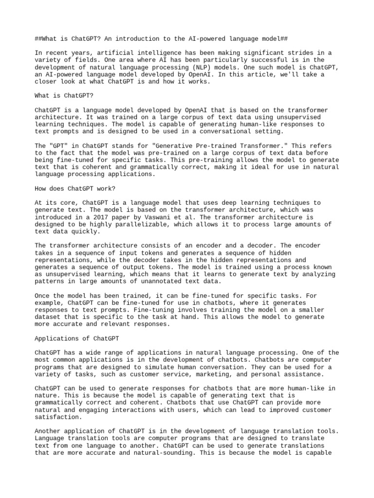 Introduction to ChatGPT by OpenAI | PDF