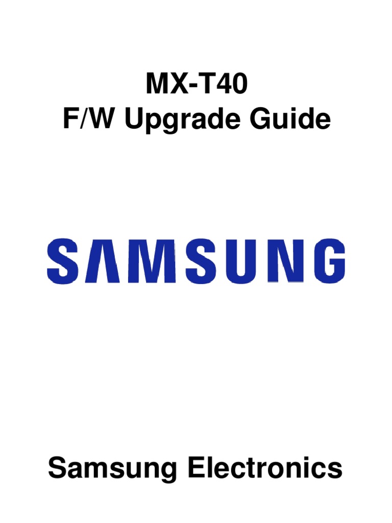 MX-T40 Firmware Upgrade Instruction | PDF