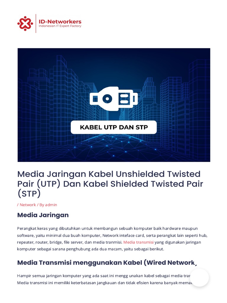 Media Jaringan Kabel (UTP Dan STP) | PDF