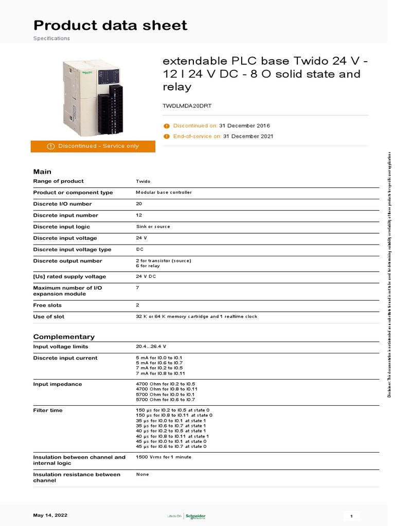 Twido TWDLMDA20DRT | PDF | Relay | Programmable Logic Controller