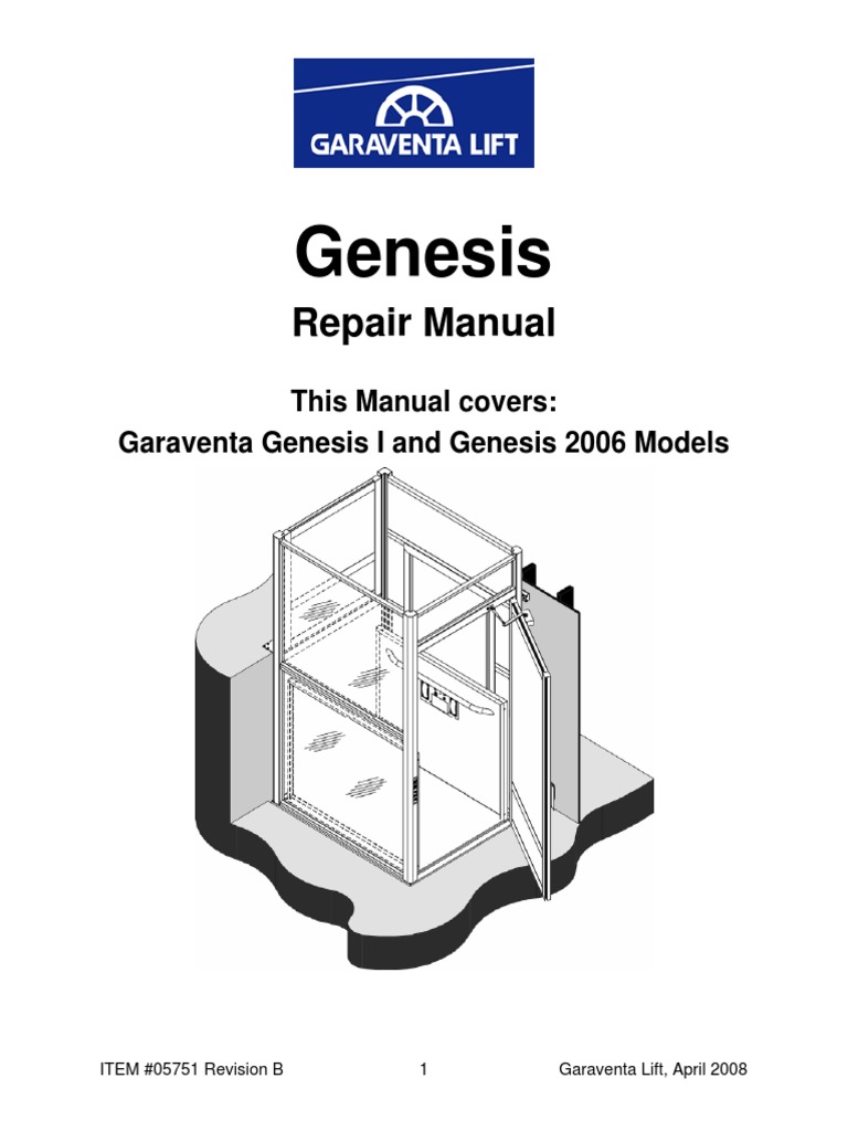 Garaventa Genesis Lift Repair Manual | PDF | Screw | Belt (Mechanical)