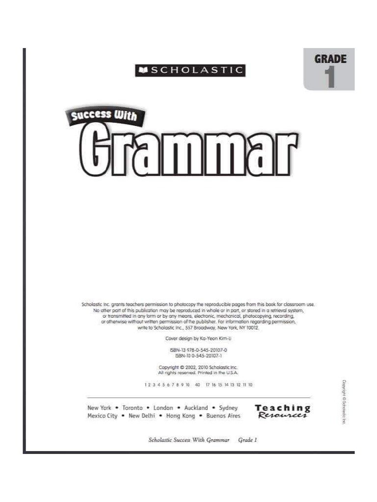 Grammar Grade1 | PDF