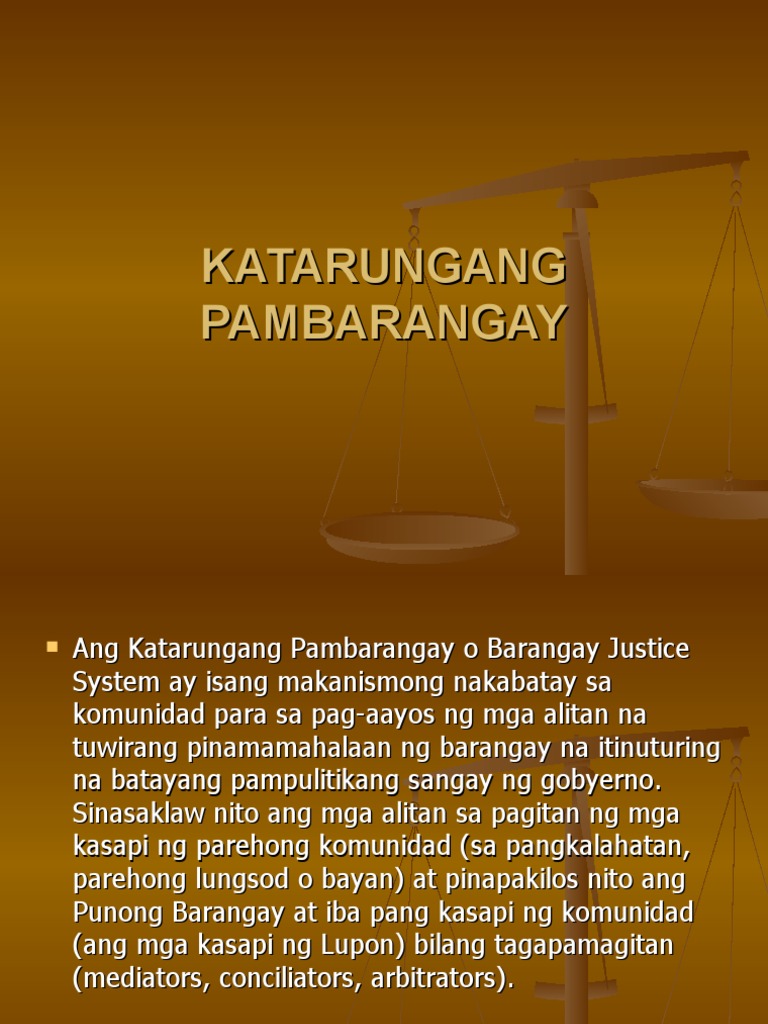 Katarungang Pambarangay | PDF