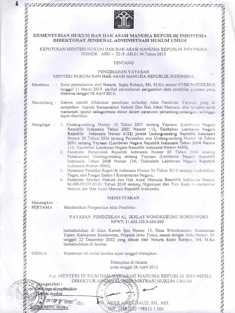 SK Kemenkumham | PDF