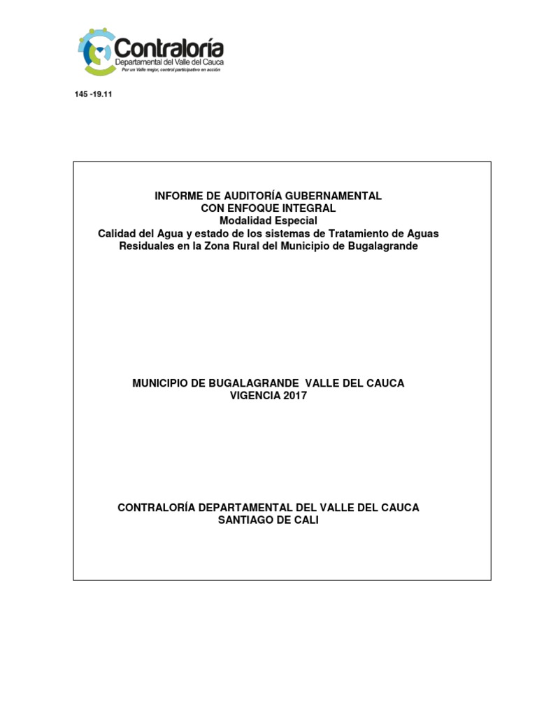 13.inf - Final Bugalagrande Calidad - Agua | PDF | Alcantarillado | Auditoría