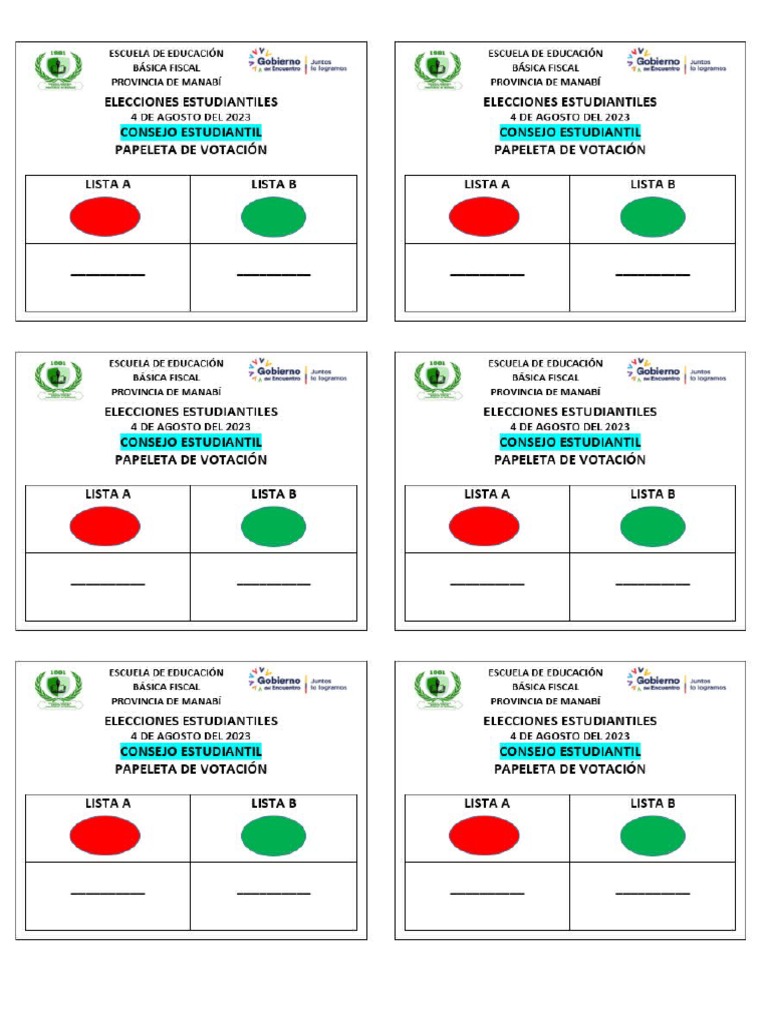 Papeleta de Votacion | PDF
