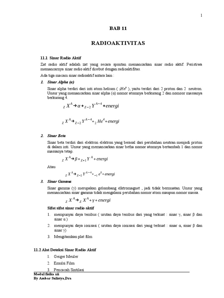 Bab 11 - Fisika Inti | PDF