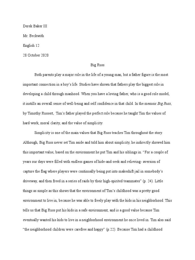Lessons from Big Russ | PDF | Psychology | Behavioural Sciences